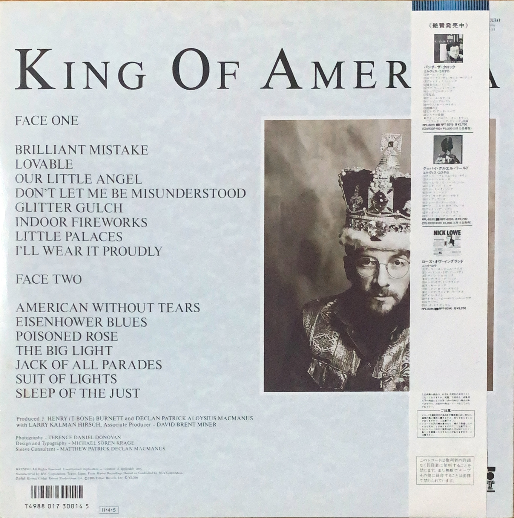 KING OF AMERICA THE COSTELLO SHOW [LP] - ELVIS COSTELLO - bar chiba ...