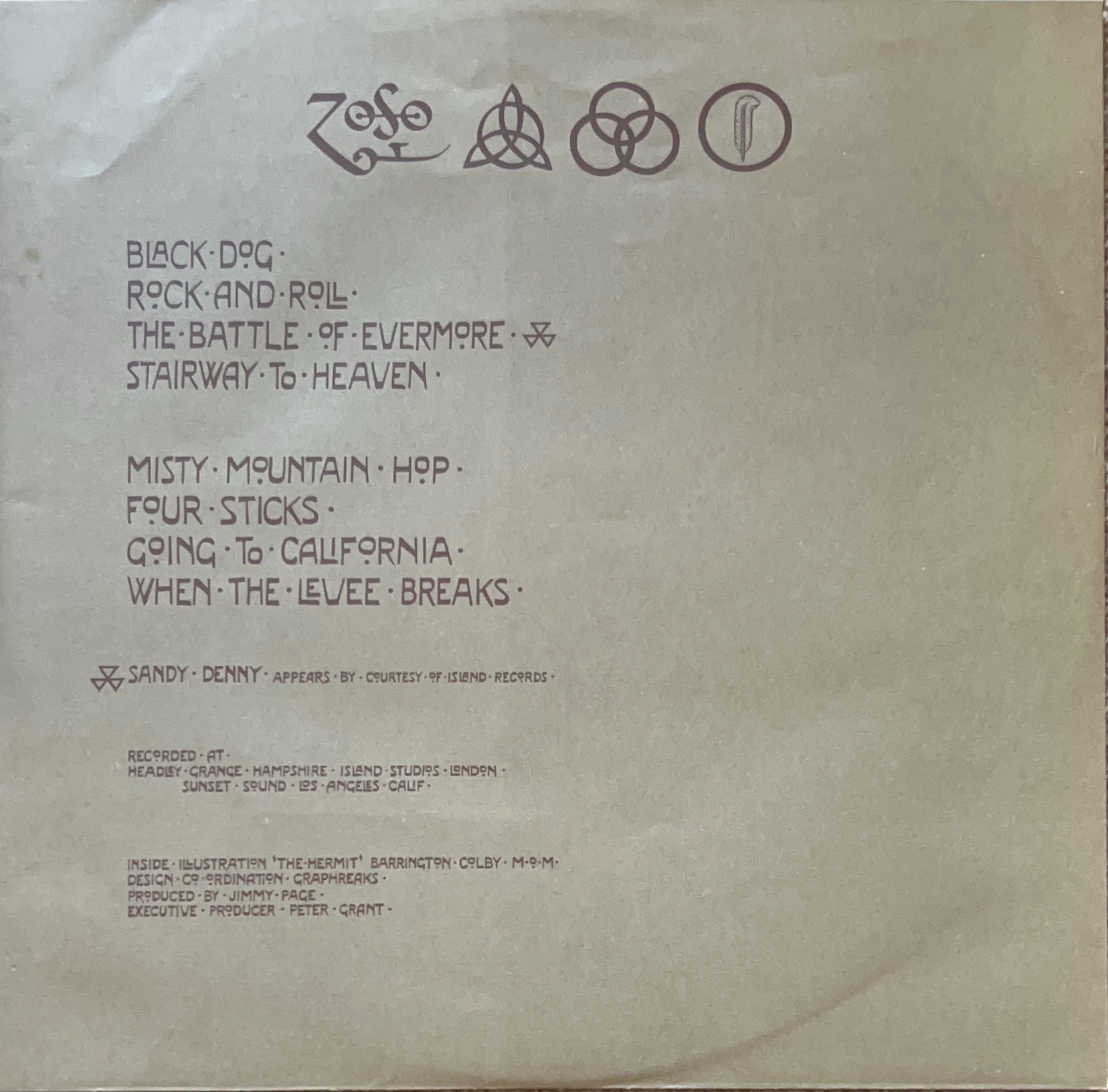 Four Symbols / フォー・シンボルズ [LP] - Led Zeppelin - bar chiba Music Store