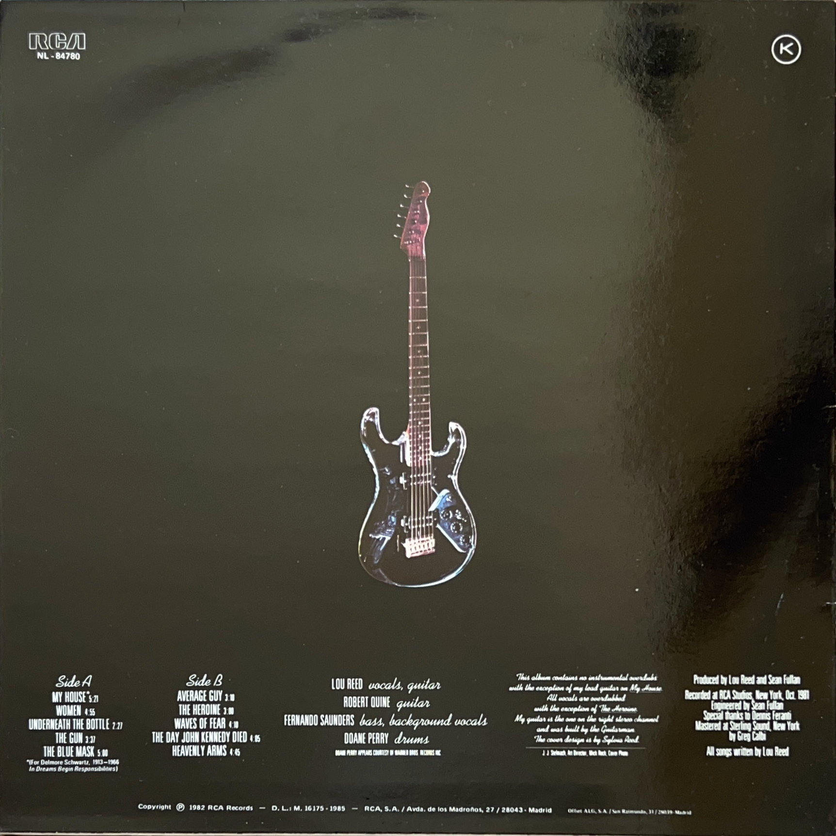 The Blue Mask / ブルー・マスク [LP] - Lou Reed - bar chiba Music Store