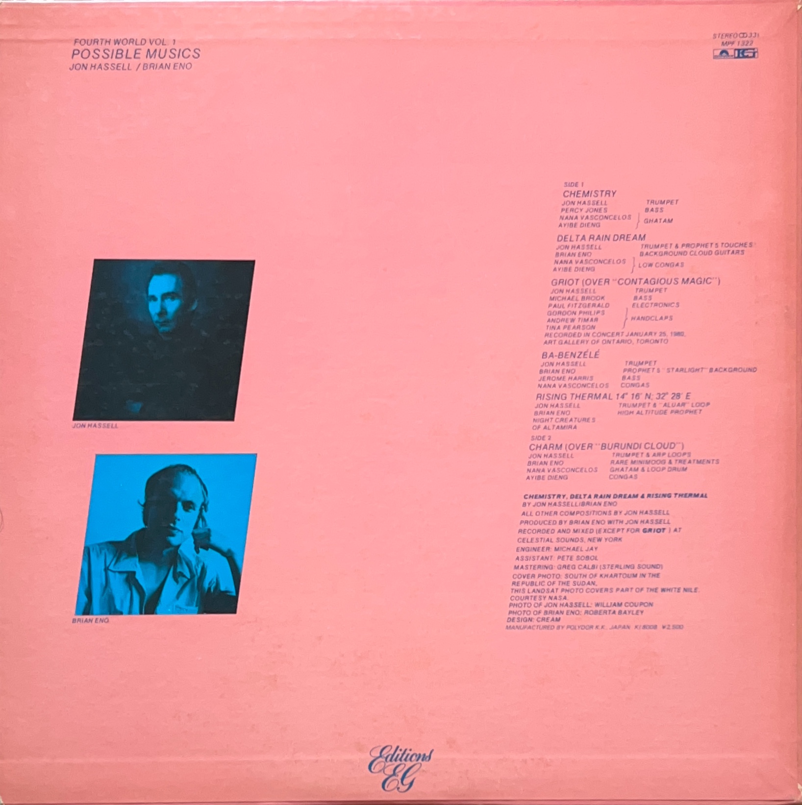 Fourth World, Vol. 1: Possible Musics [LP] - Brian Eno Jon Hassell ...