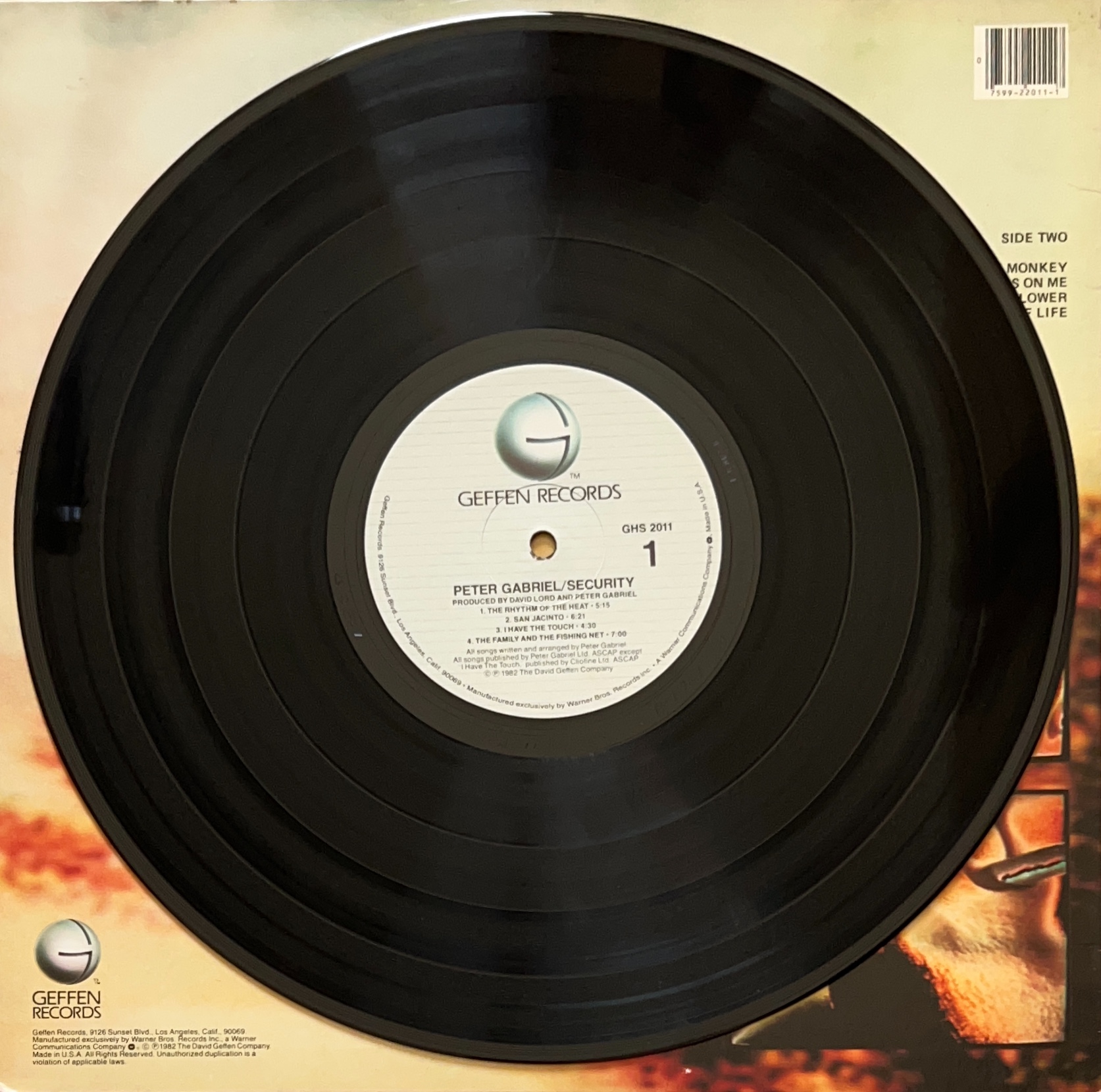 Peter Gabriel 4：Security [LP] - Peter Gabriel - bar chiba Music Store