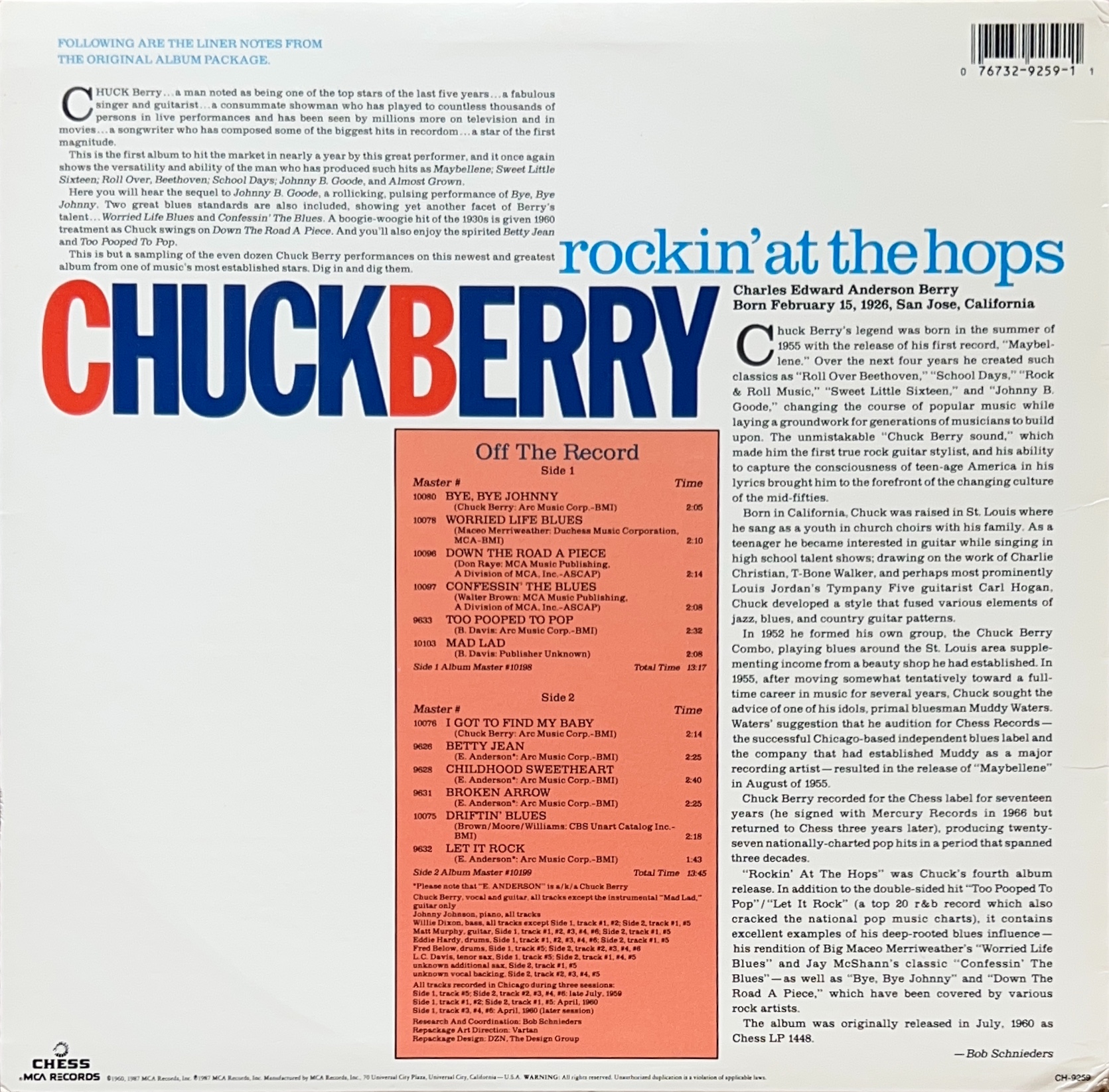 rockin' at the hops [LP] - Chuck Berry - bar chiba Music Store