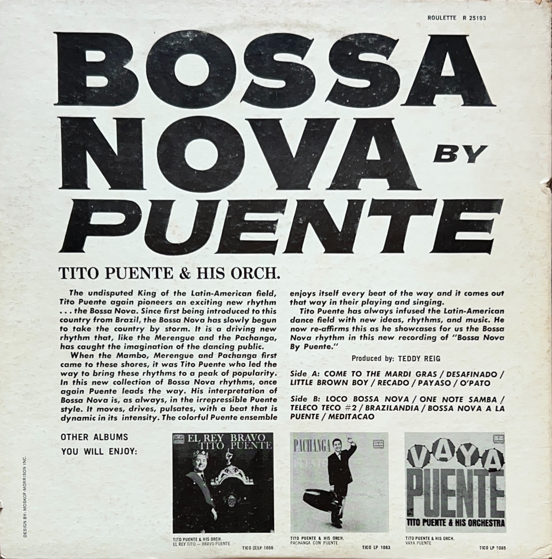 BOSSA NOVA BY PUENTE [LP] - TITO PUENTE - bar chiba Music Store