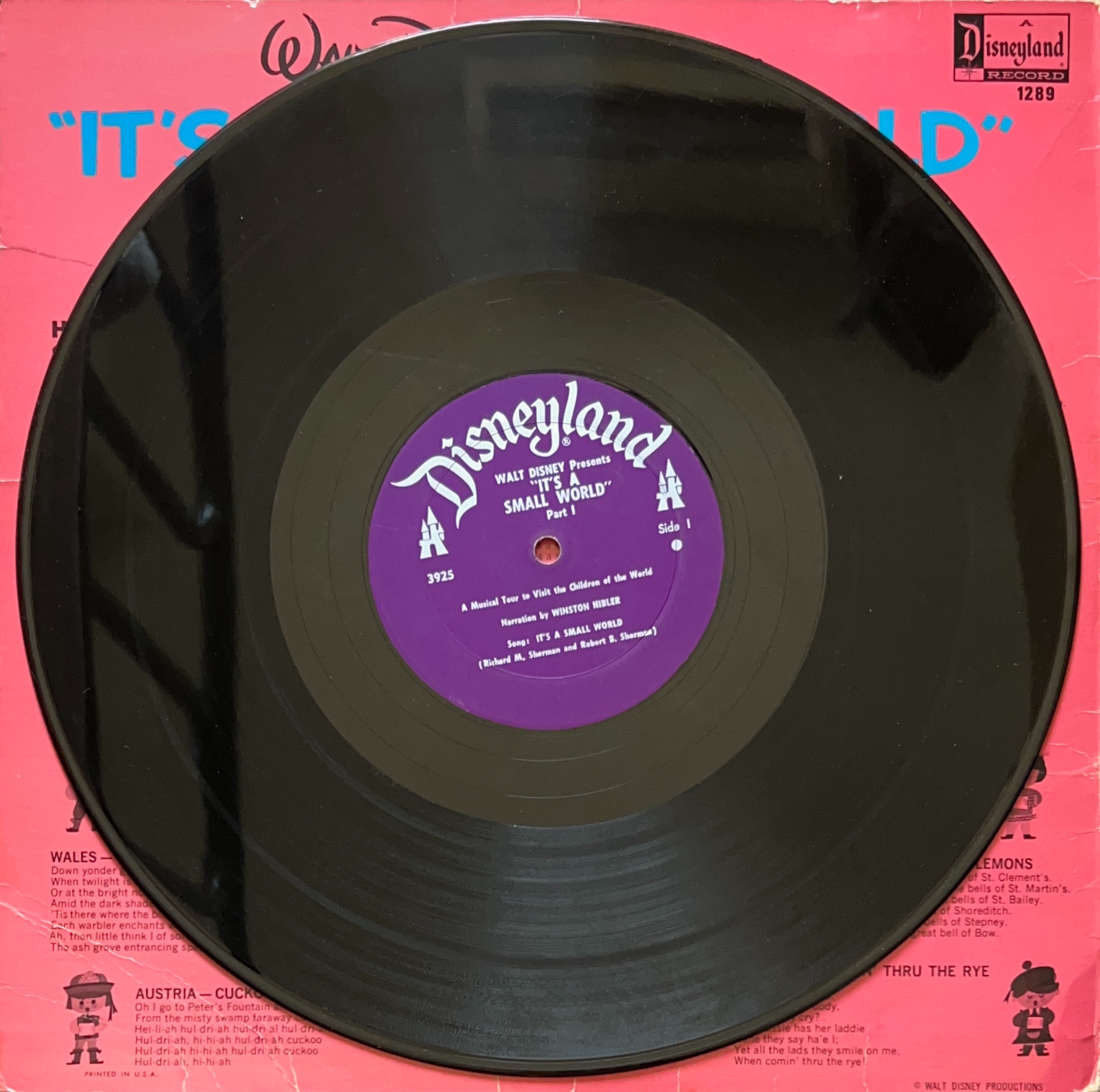 IT'S A SMALL WORLD FAVORITE FORK SONGS [LP] - DISNEY BOYS CHOIR - bar ...