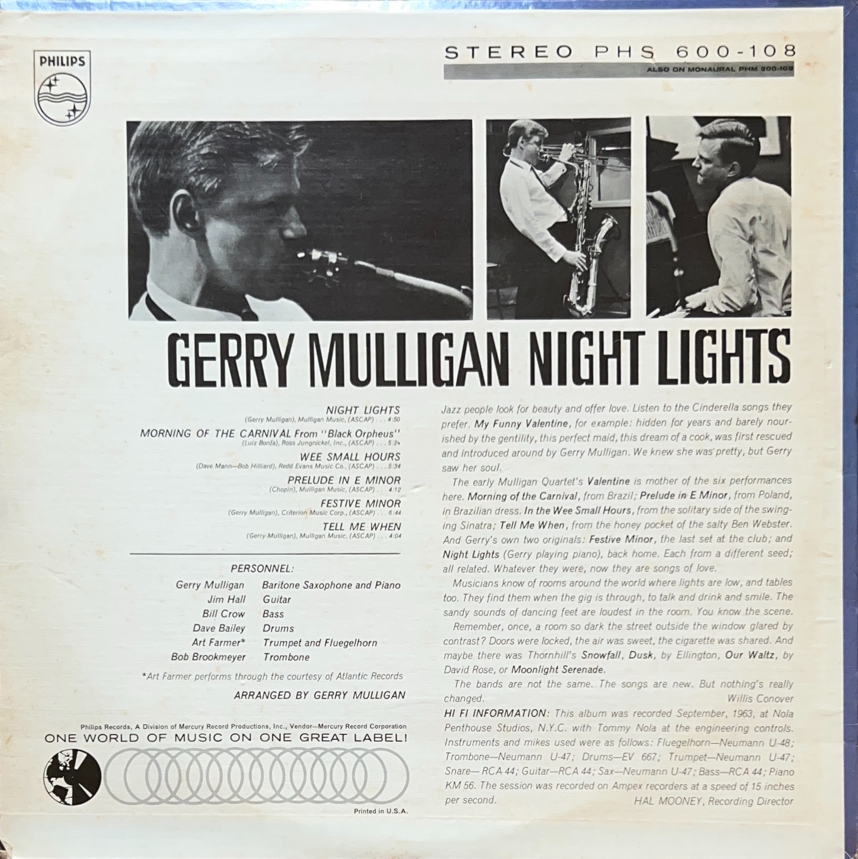 Night Lights [LP] - Gerry Mulligan - bar chiba Music Store